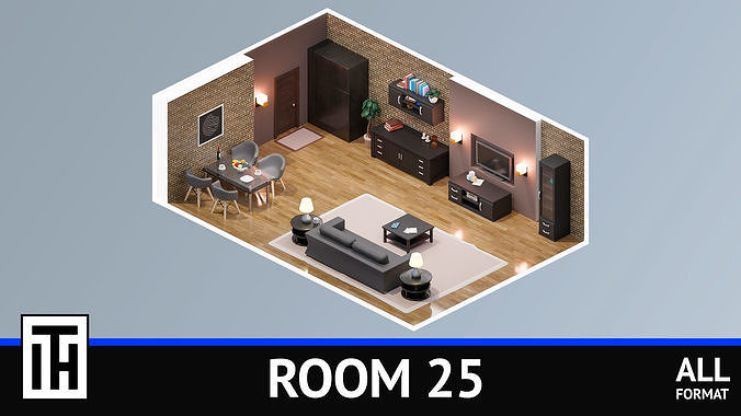 3D model Room 25 VR / AR / low-poly | CGTrader