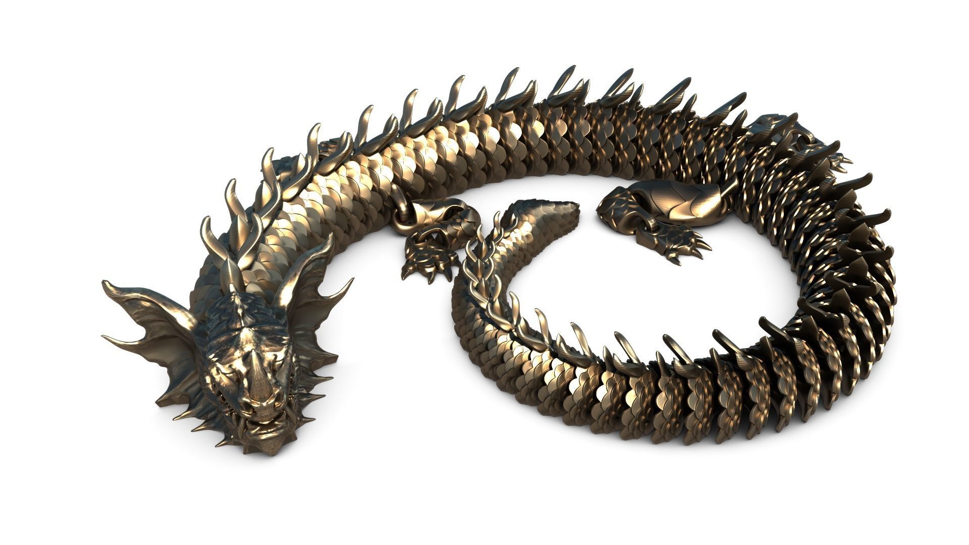 Articulated Dragon 01 3D model 3D printable | CGTrader