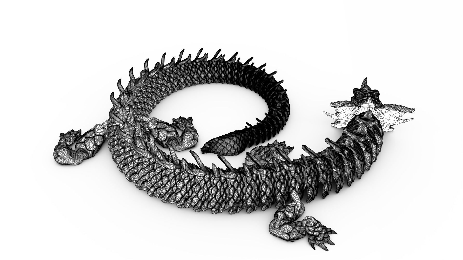 Articulated Dragon 01 3D model 3D printable | CGTrader
