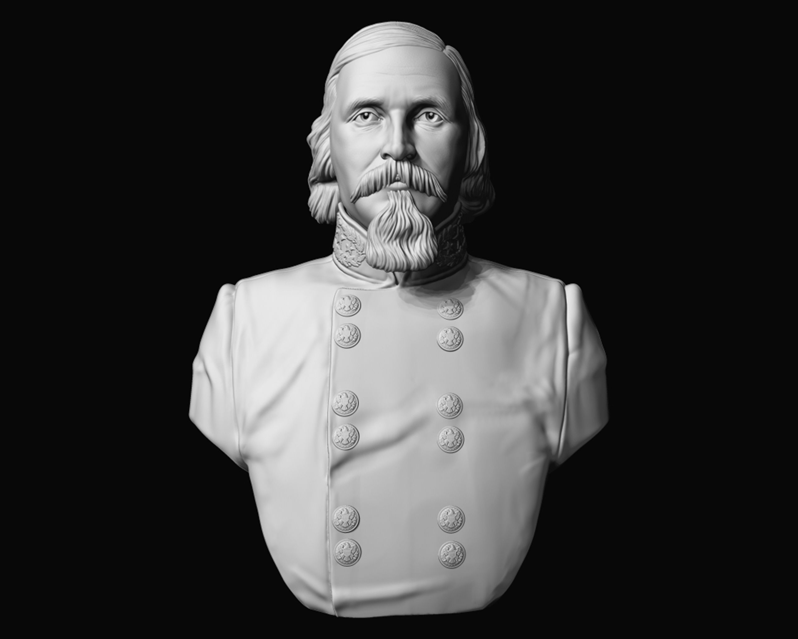 General George Pickett bust sculpture 3D model 3D printable | CGTrader