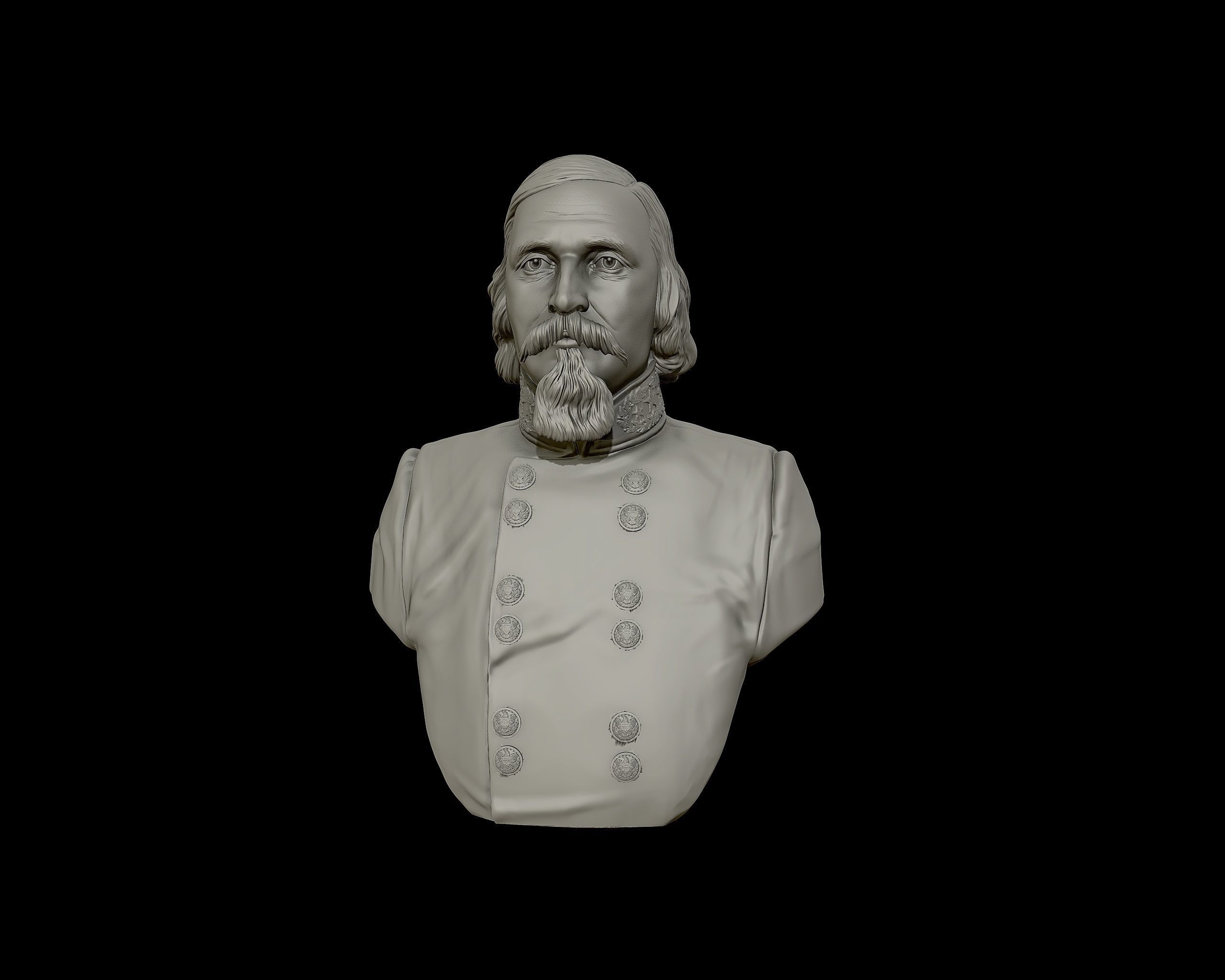 General George Pickett bust sculpture 3D model 3D printable | CGTrader