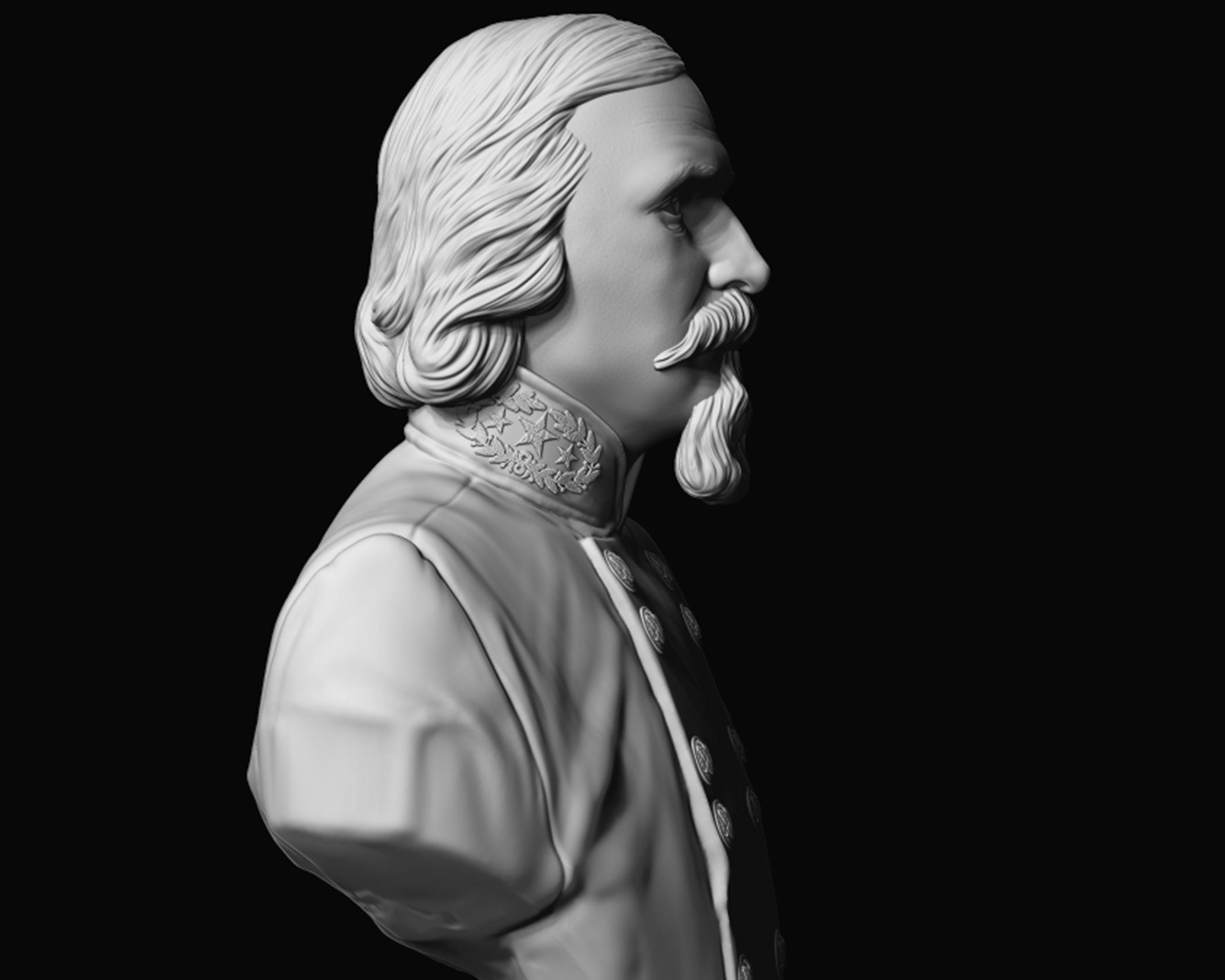 General George Pickett bust sculpture 3D model 3D printable | CGTrader