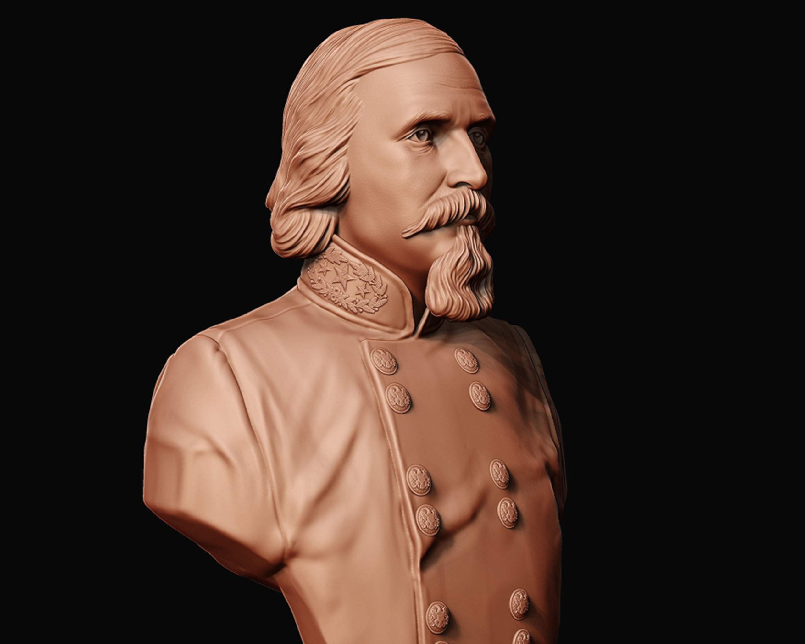 General George Pickett bust sculpture 3D model 3D printable | CGTrader