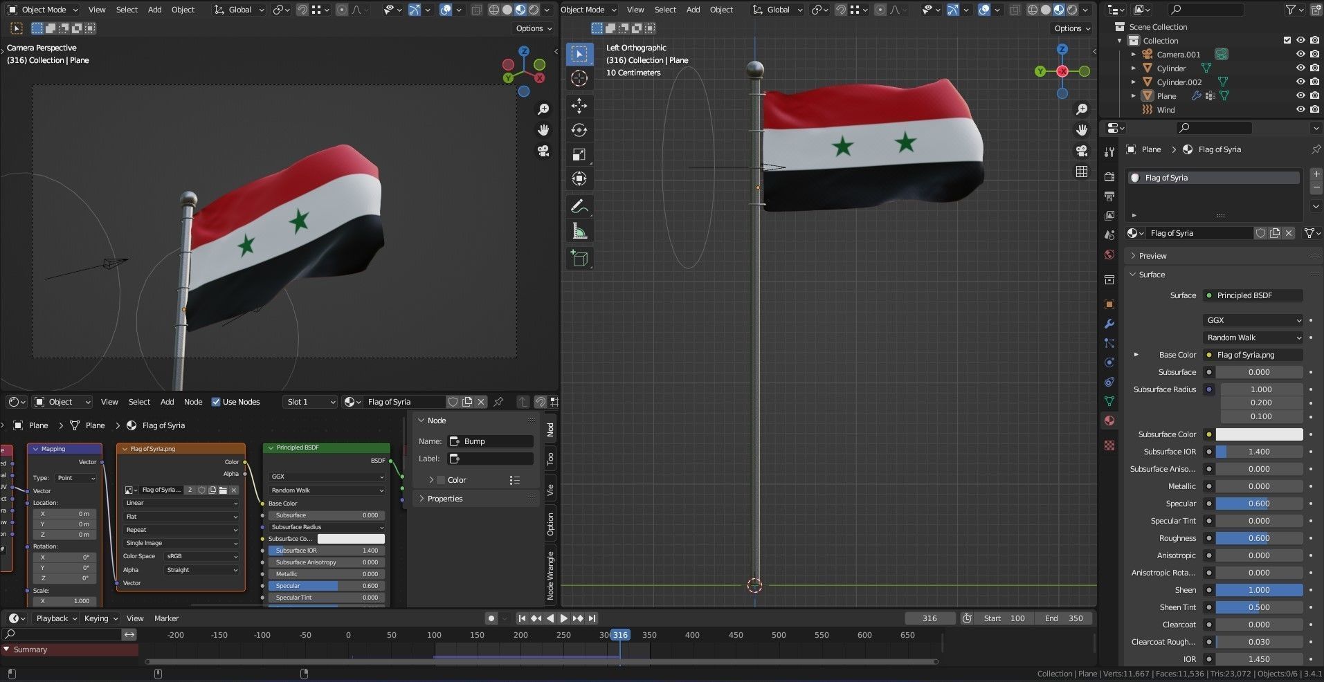 Animated Syria Flags 3D model animated | CGTrader