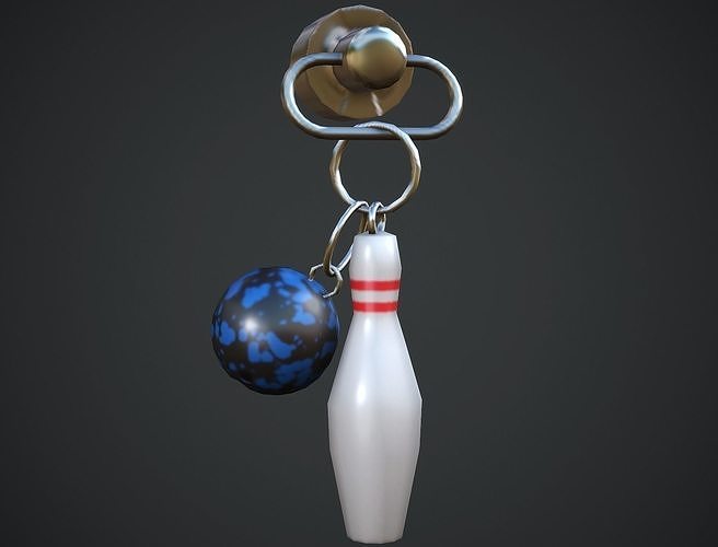3D model Bowling Pin n Ball Weapon Charm - Low Poly Game Ready VR / AR ...