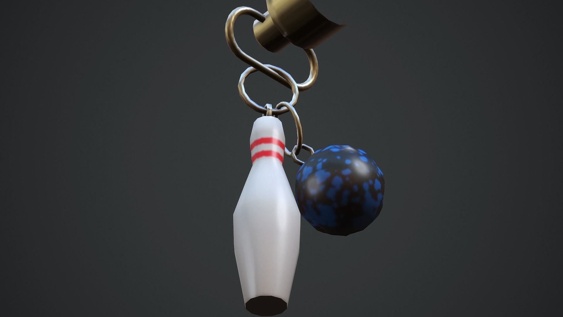 3D model Bowling Pin n Ball Weapon Charm - Low Poly Game Ready VR / AR ...