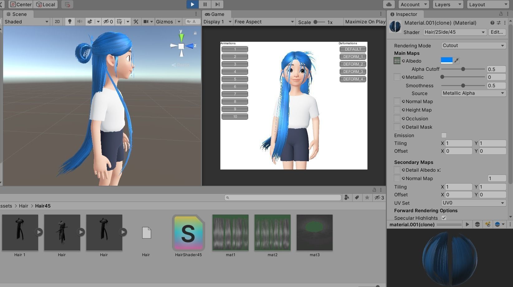 3D model Long Hair 3D Item Zepeto Unity Prefab Model VR / AR / low-poly ...