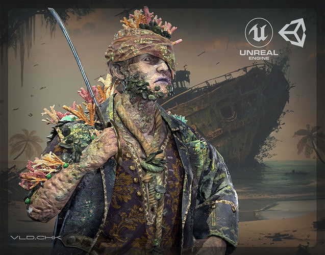 3D model William Davis Pirate VR / AR / low-poly | CGTrader