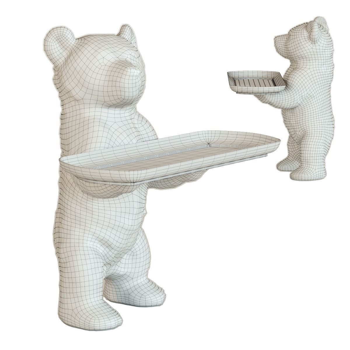Deco Figurine Butler Standing Bear 3D model | CGTrader