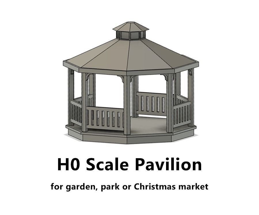 Pavilion for garden or market - H0 Scale 3D model 3D printable | CGTrader