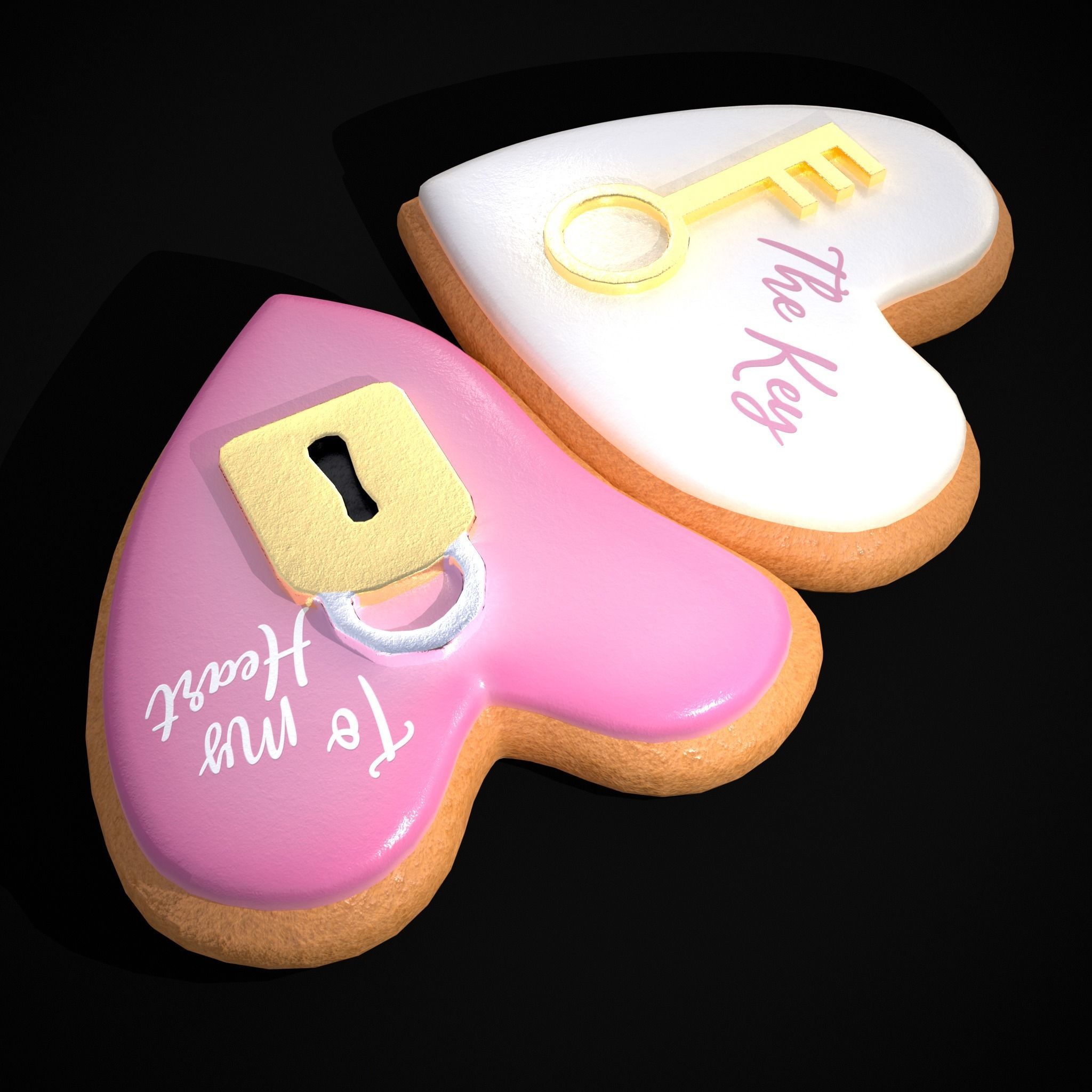 3D model Key to my Heart Cookie VR / AR / low-poly | CGTrader
