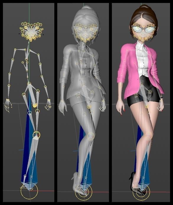 3D model Cartoon Secretary Girl VR / AR / low-poly | CGTrader