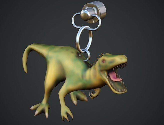 3D model TRex Dinosaur Weapon Charm - Low Poly Game Ready VR / AR / low ...