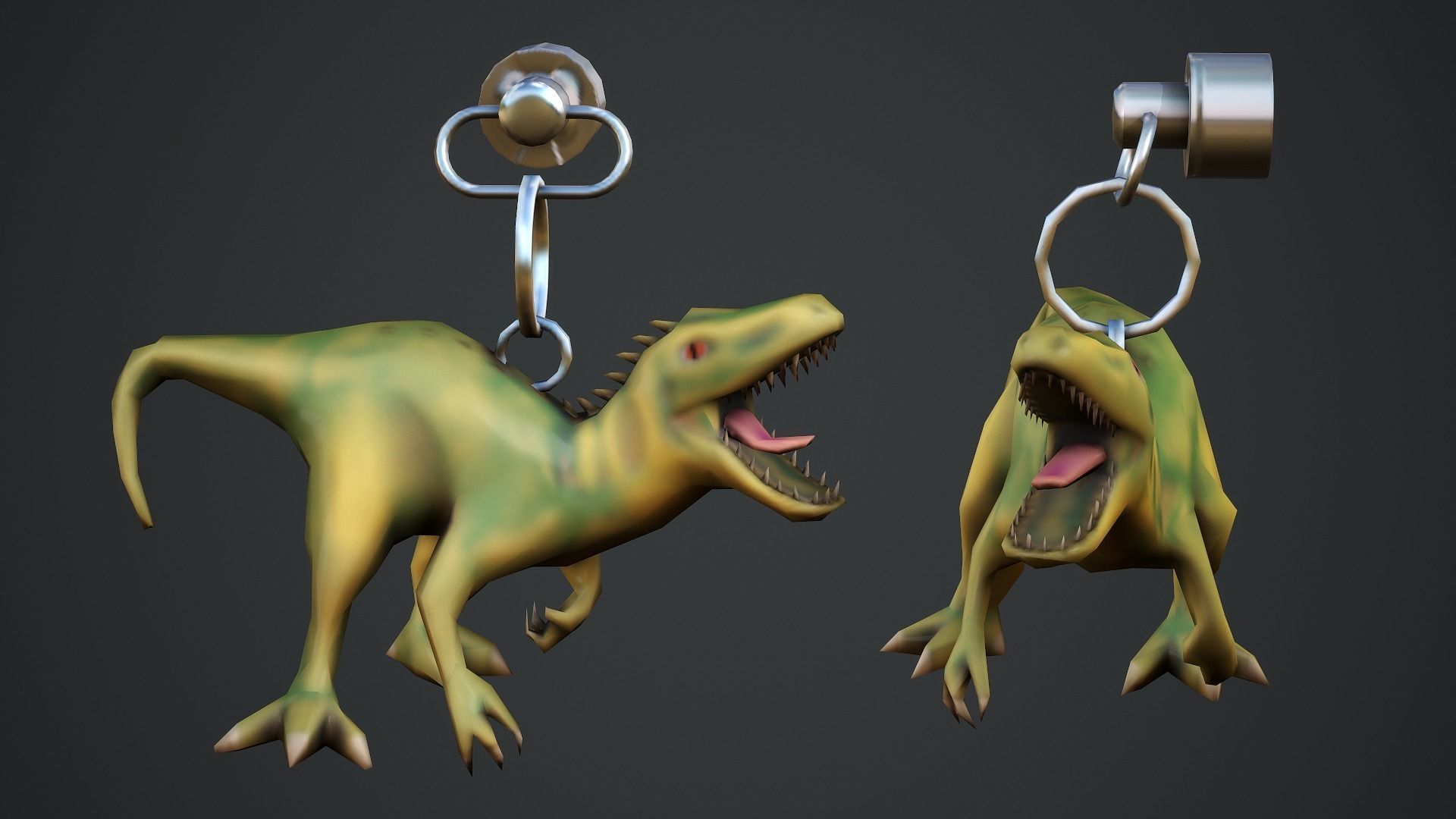 3D model TRex Dinosaur Weapon Charm - Low Poly Game Ready VR / AR / low ...