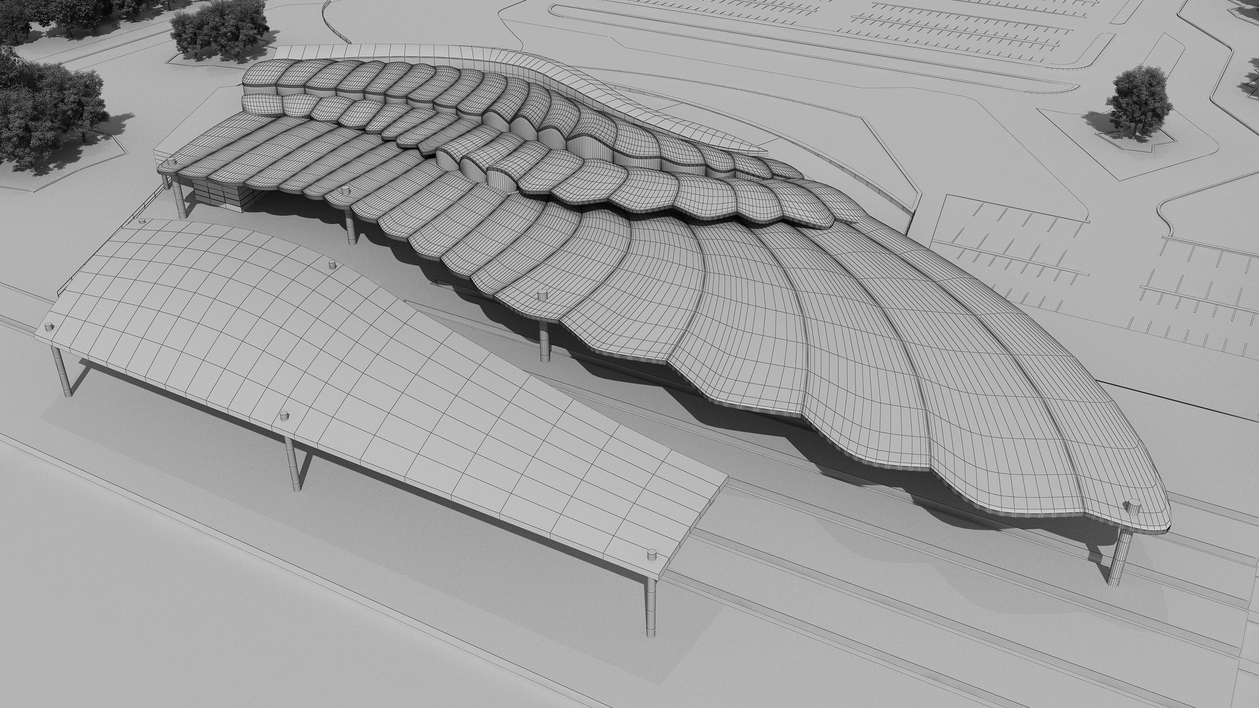 0125 Train Station Architecture Project 3d Model Cgtrader