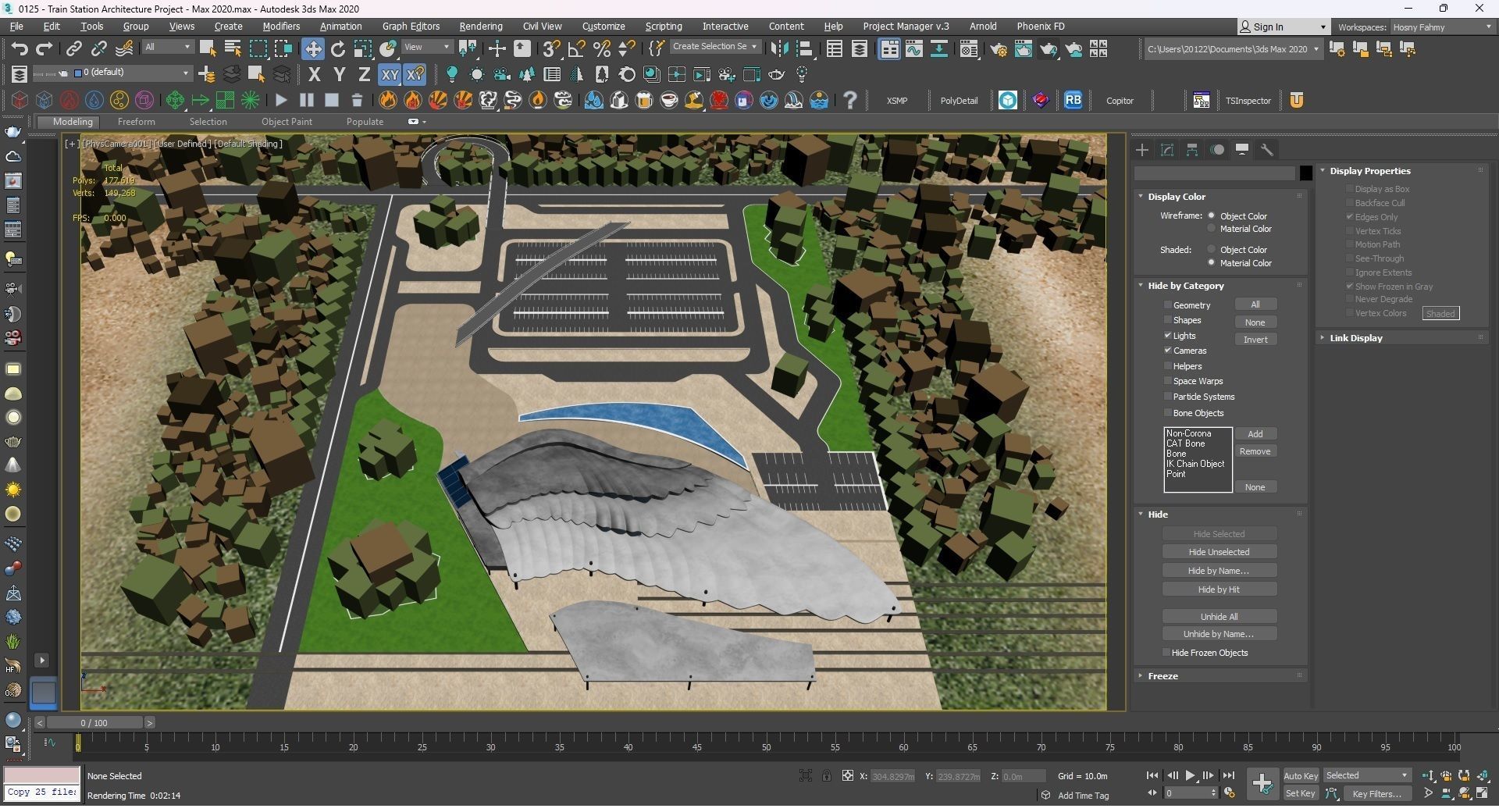 0125 Train Station Architecture Project 3d Model Cgtrader
