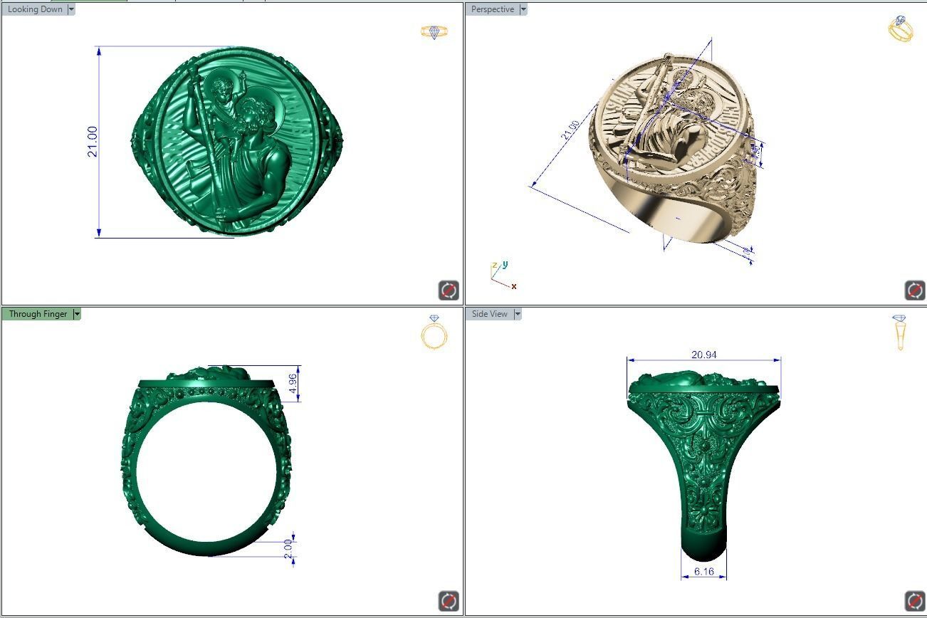 Ring Saint Christopher and baby Jesus 3D model 3D printable | CGTrader