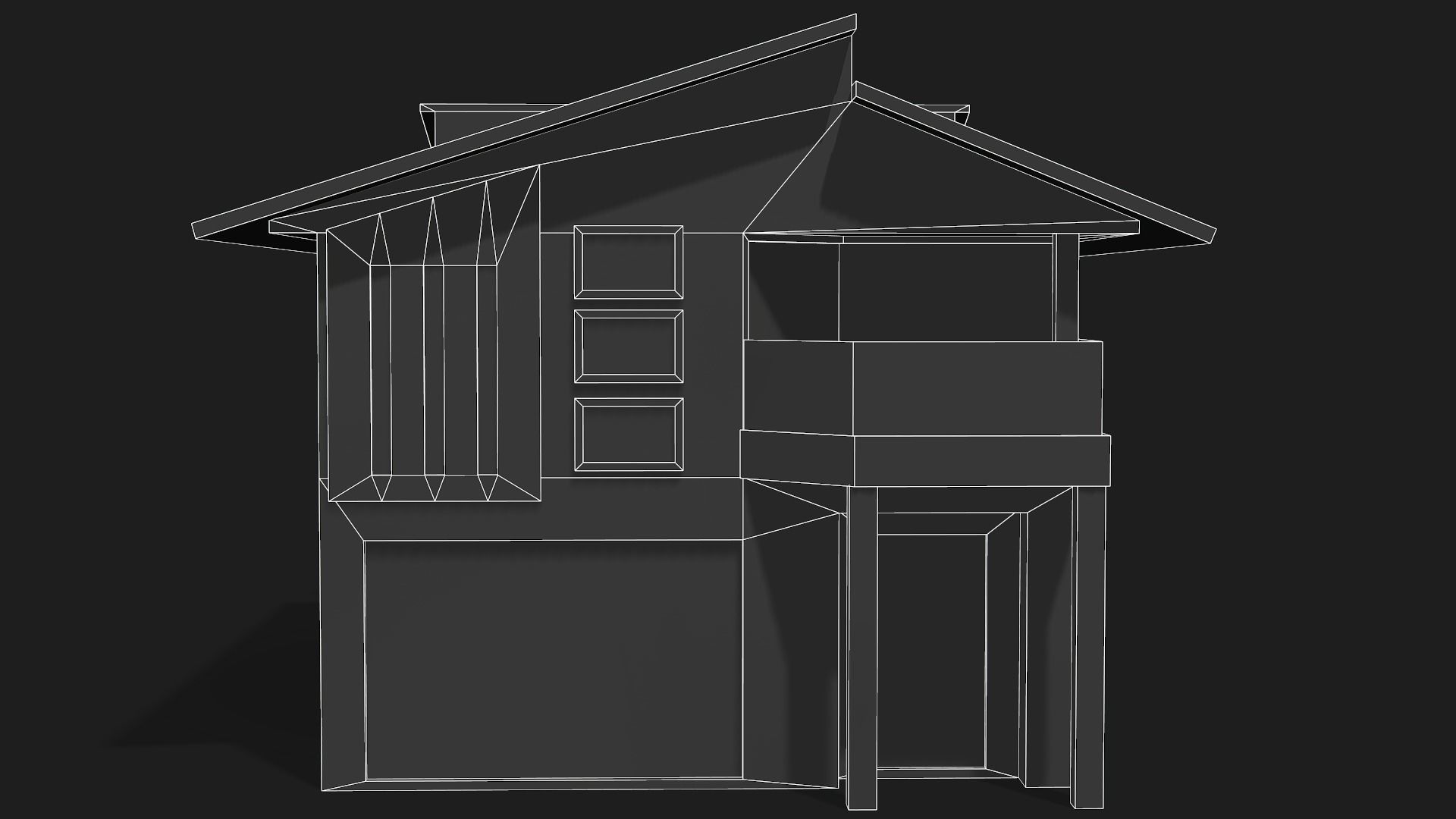 3D model Modern Private House 01 - Low Poly Game Ready VR / AR / low ...