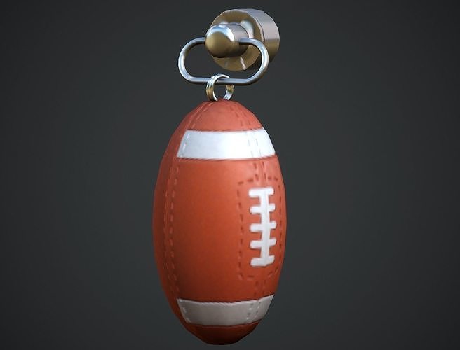3D model Rugby Ball Weapon Charm - Low Poly Game Ready VR / AR / low ...