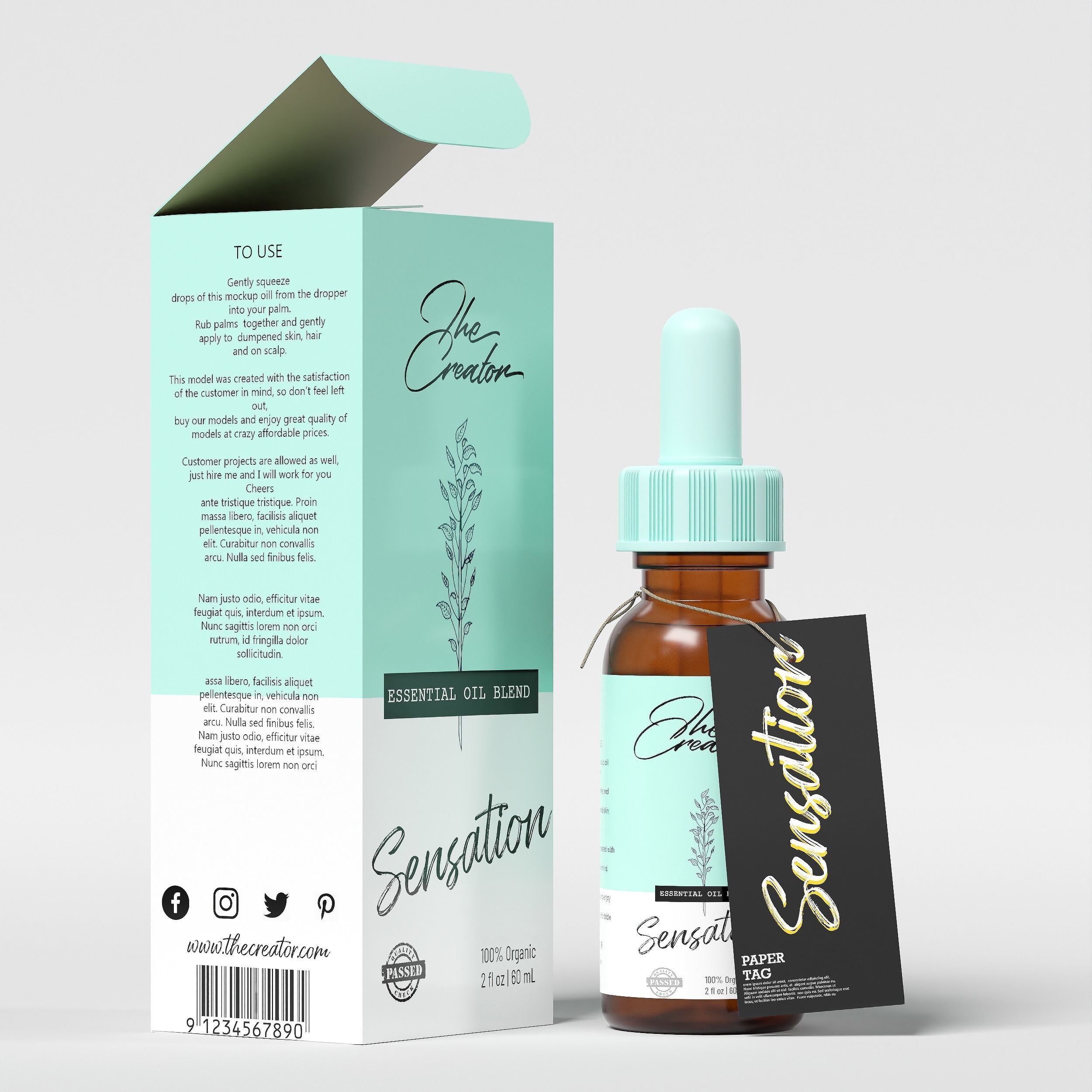 3D model Essential Oil Blend Sensation VR / AR / low-poly | CGTrader