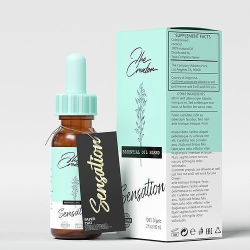 3D model Essential Oil Blend Sensation VR / AR / low-poly | CGTrader