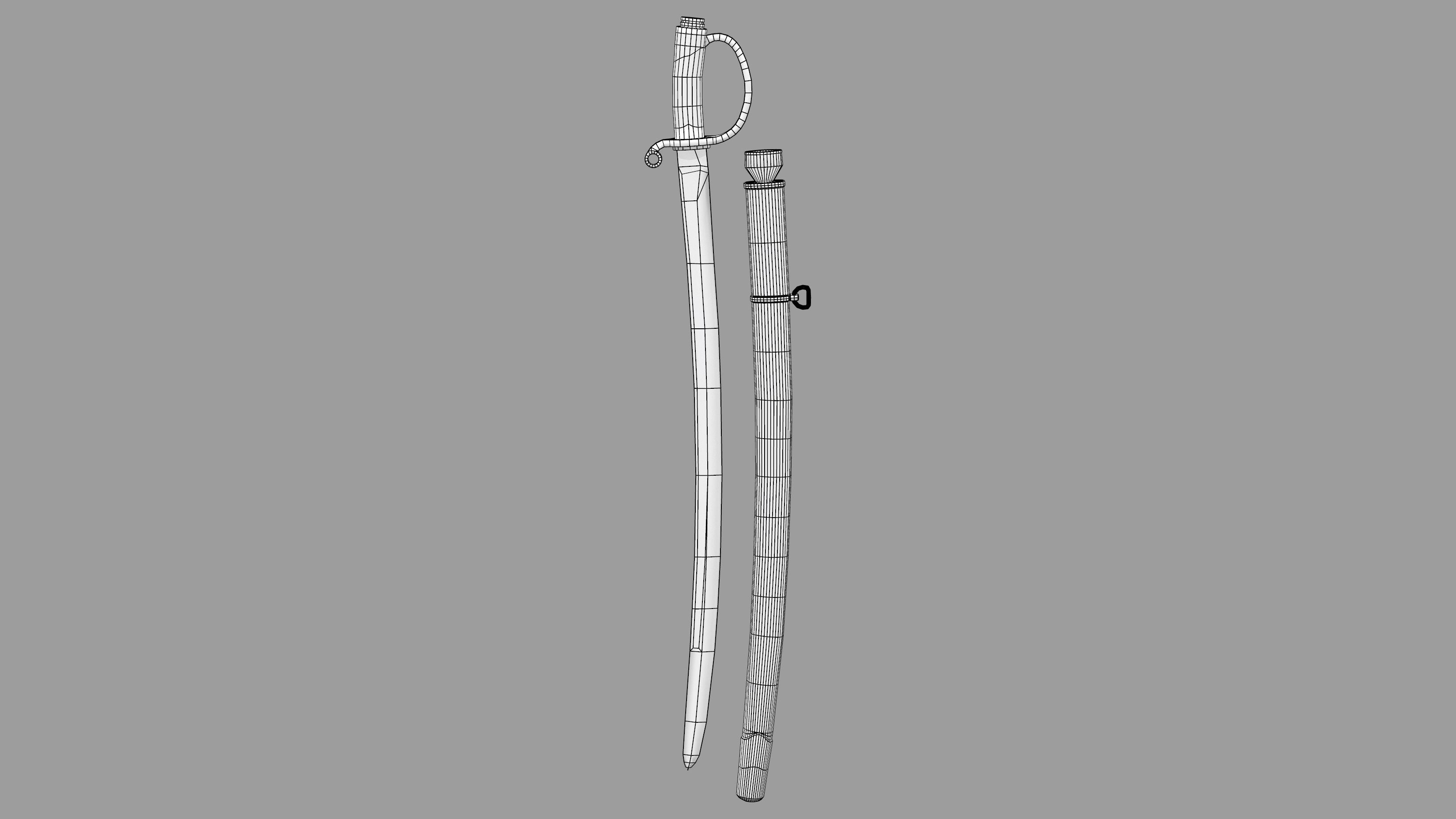 3D model Futuristic Sword Saber With Scabbard VR / AR / low-poly | CGTrader