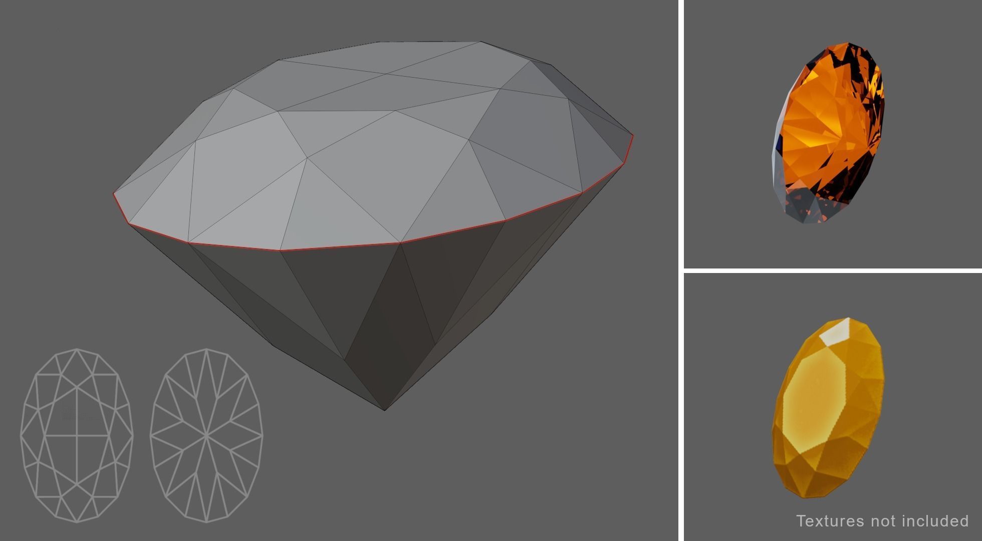 3D model Basic gem cuts for modelling and baking VR / AR / low-poly ...