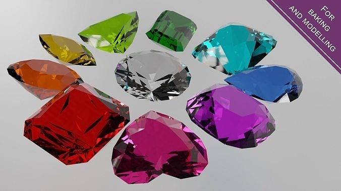 3D model Basic gem cuts for modelling and baking VR / AR / low-poly ...
