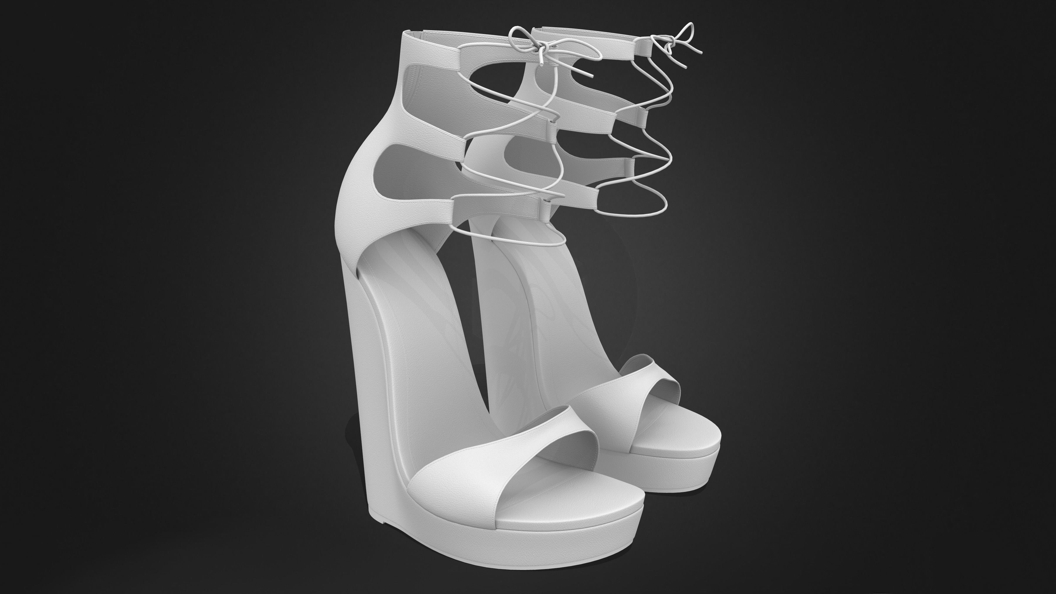 3D model Leather Sandals Wedges Shoes VR / AR / low-poly | CGTrader