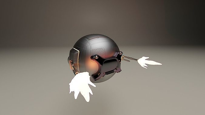 Scifi drone with gun shooting 3D model | CGTrader