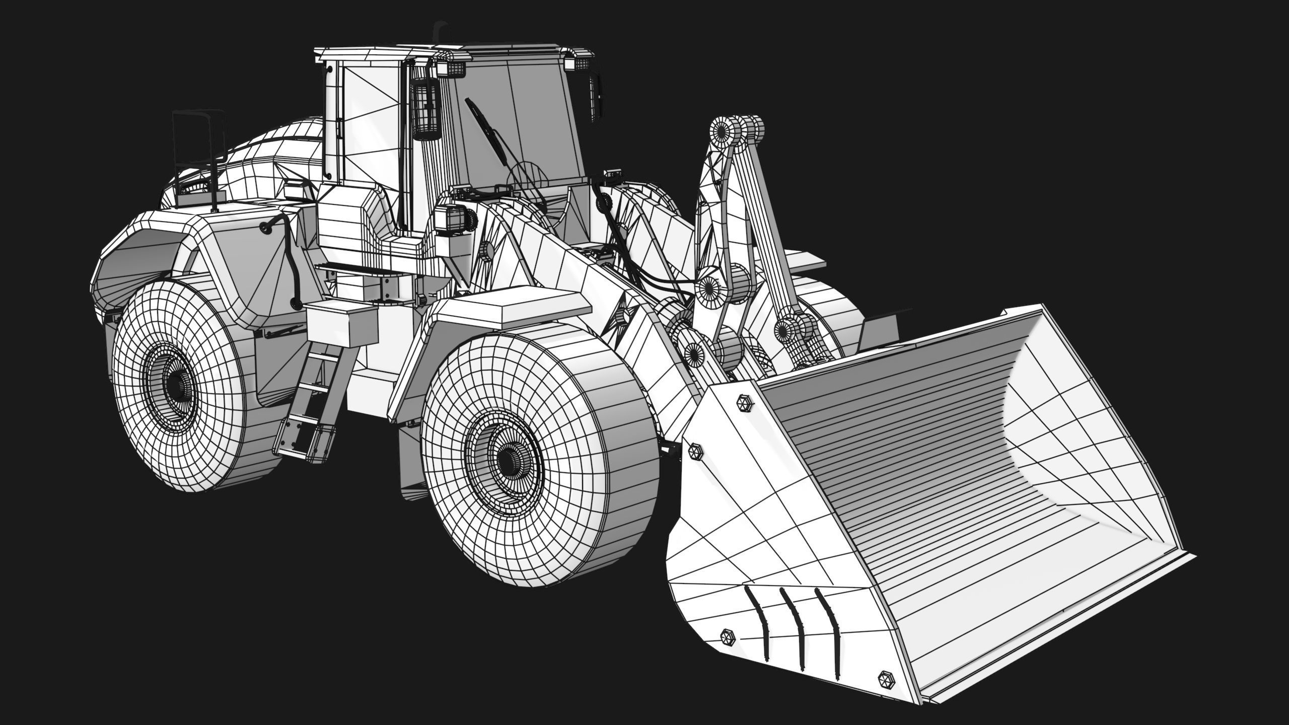 3D model Wheel Loader Mining Truck 02 All PBR Unity UE Textures VR / AR ...