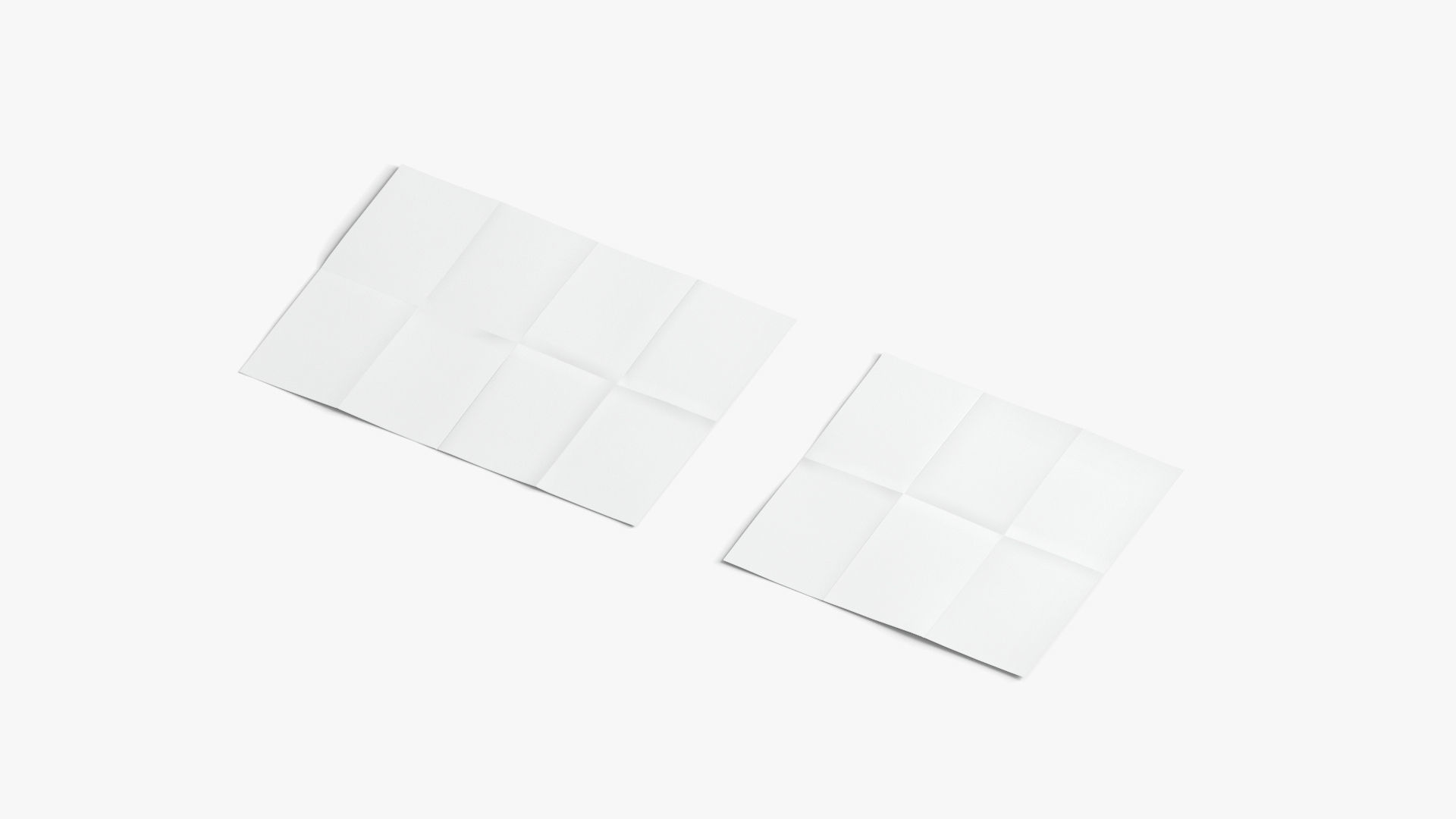 3D model White Unfolded Booklets and Flyers - trifold flat map guide VR ...