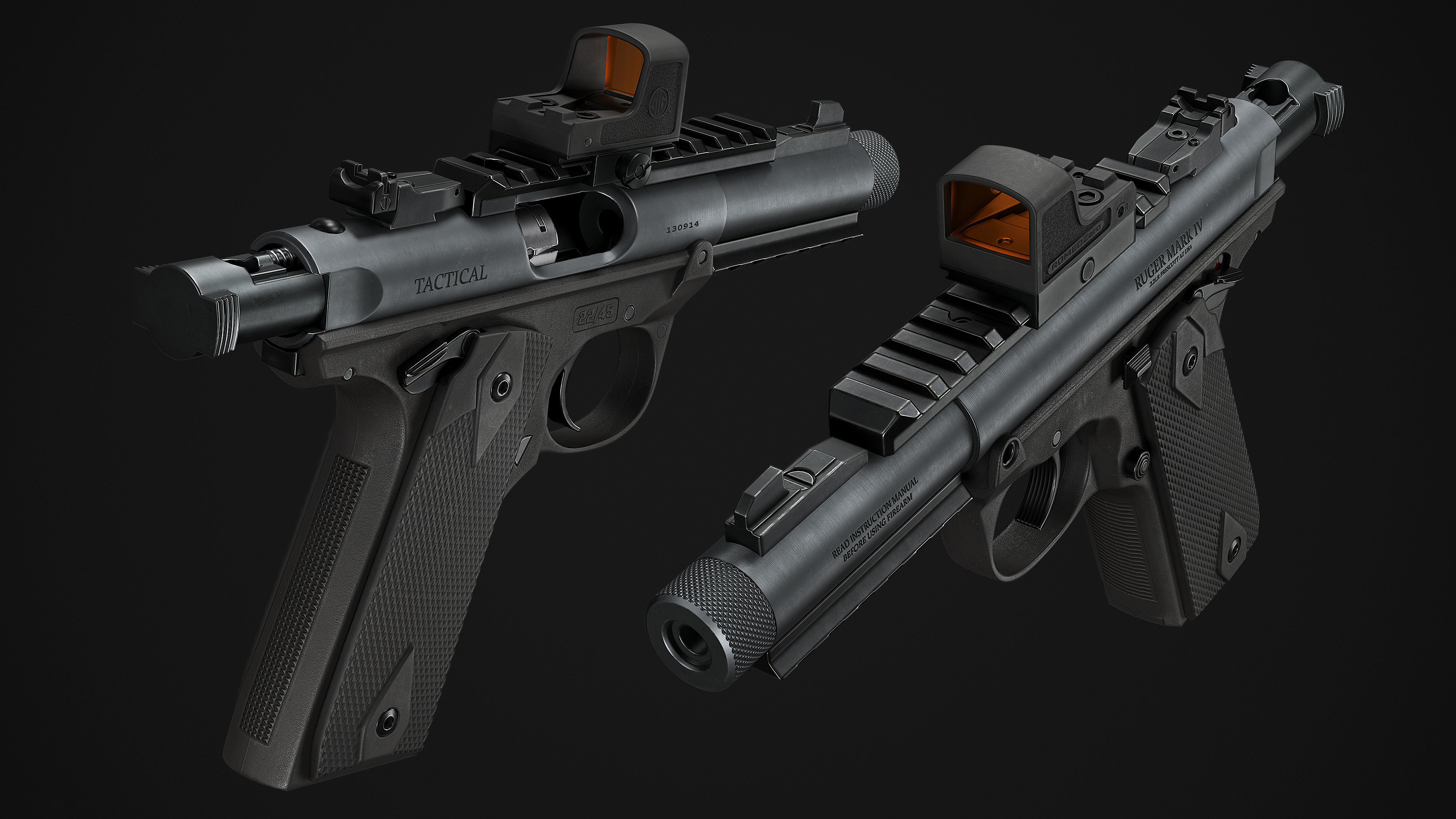 3D model Ruger Mark IV Tactical VR / AR / low-poly | CGTrader