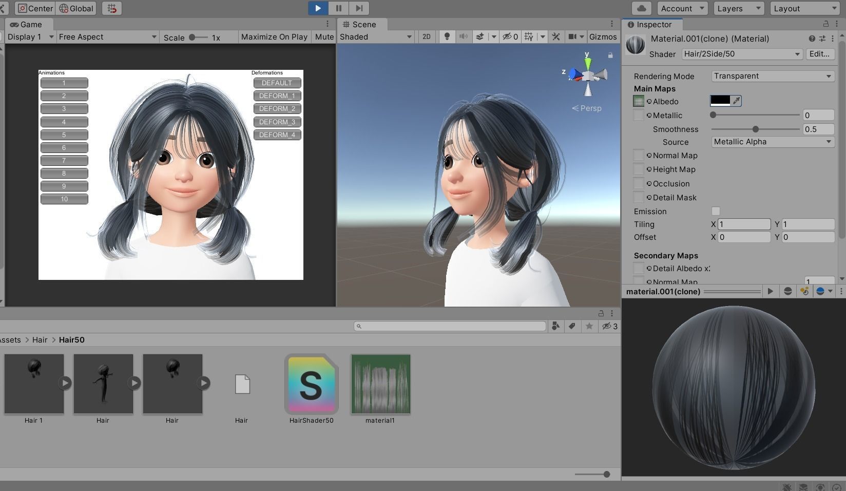 3D model Hair Twin Tails Unity Prefab Zepeto 3D Item VR / AR / low-poly ...