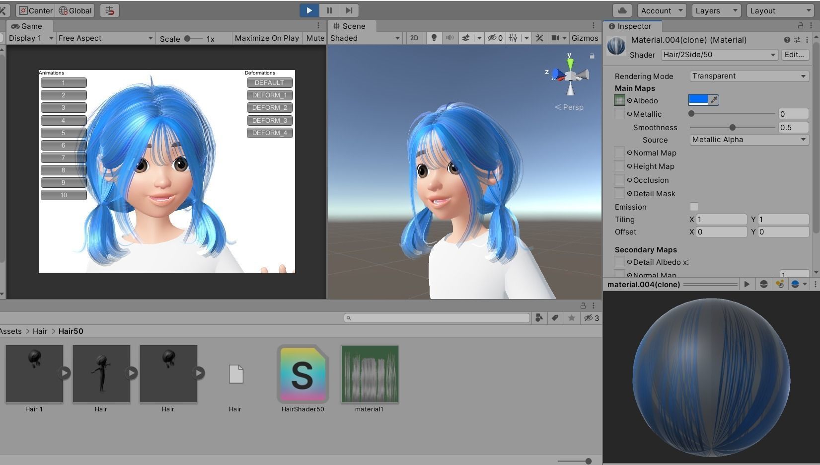 3D model Hair Twin Tails Unity Prefab Zepeto 3D Item VR / AR / low-poly ...