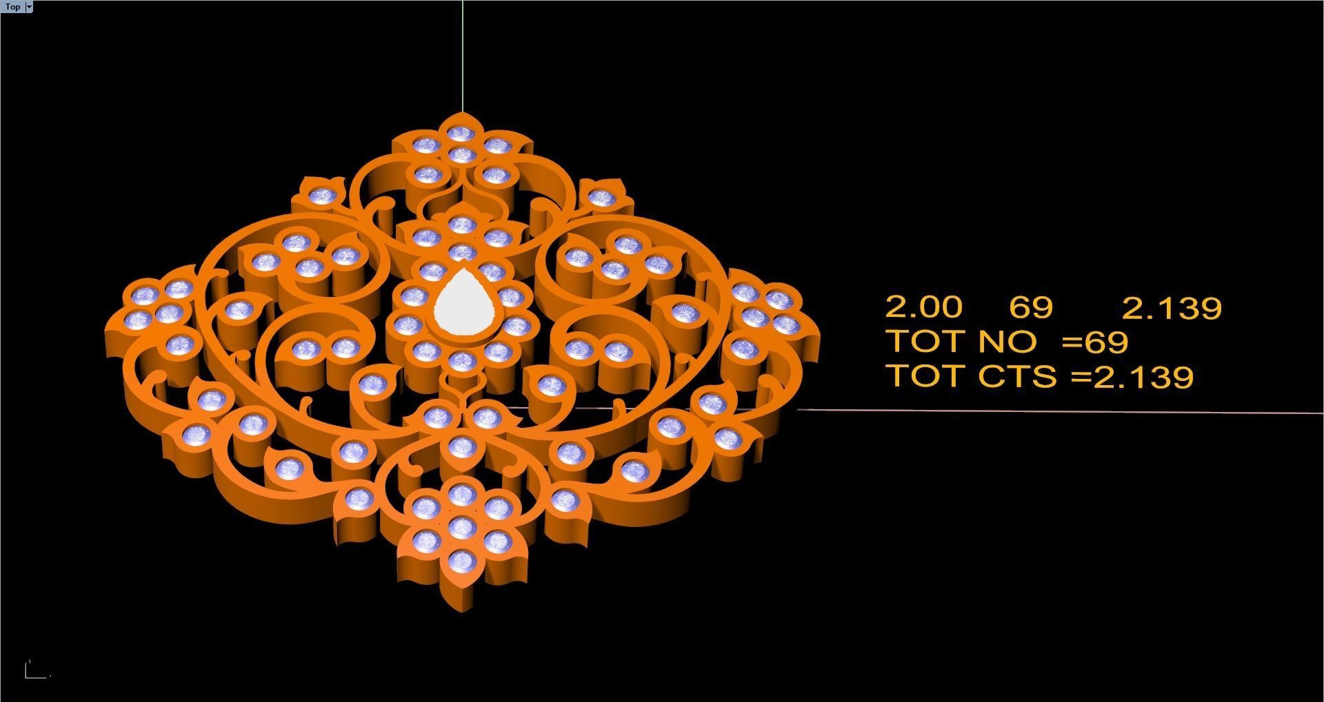 Diamond Pendent 3D CAD 3D model 3D printable | CGTrader