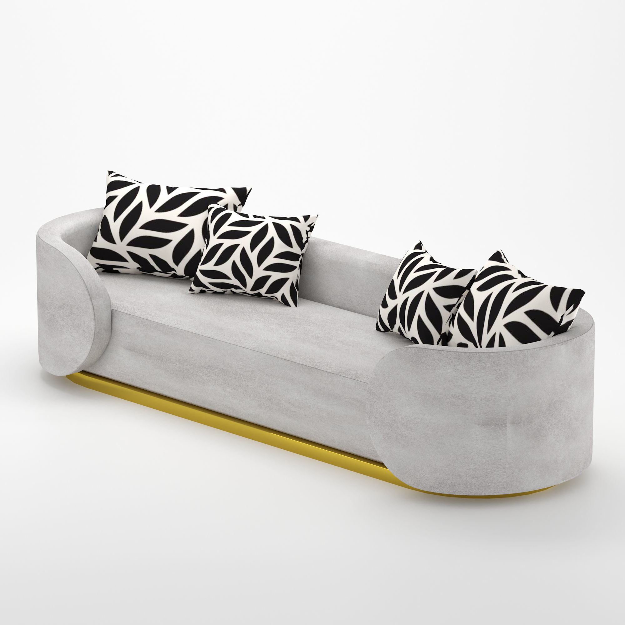 Grey 3-Seater Sofa 3D model | CGTrader