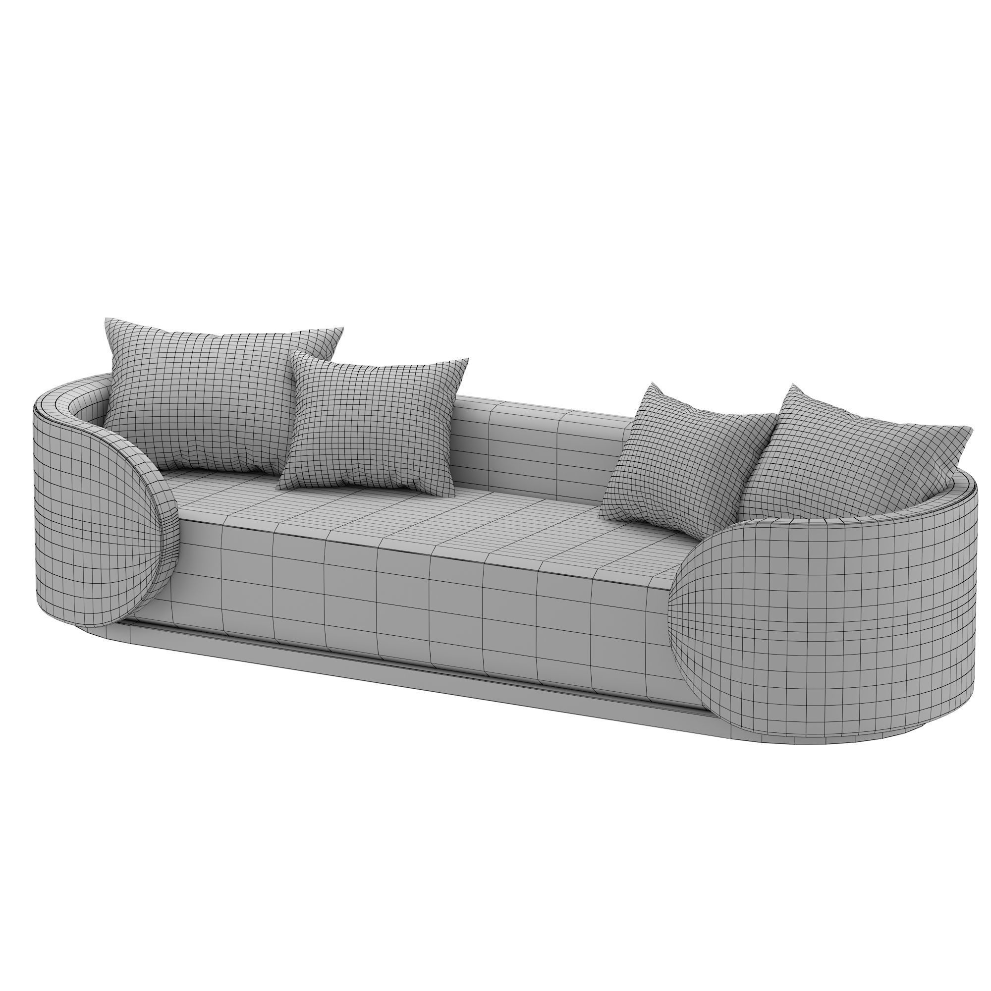 Grey 3-Seater Sofa 3D model | CGTrader