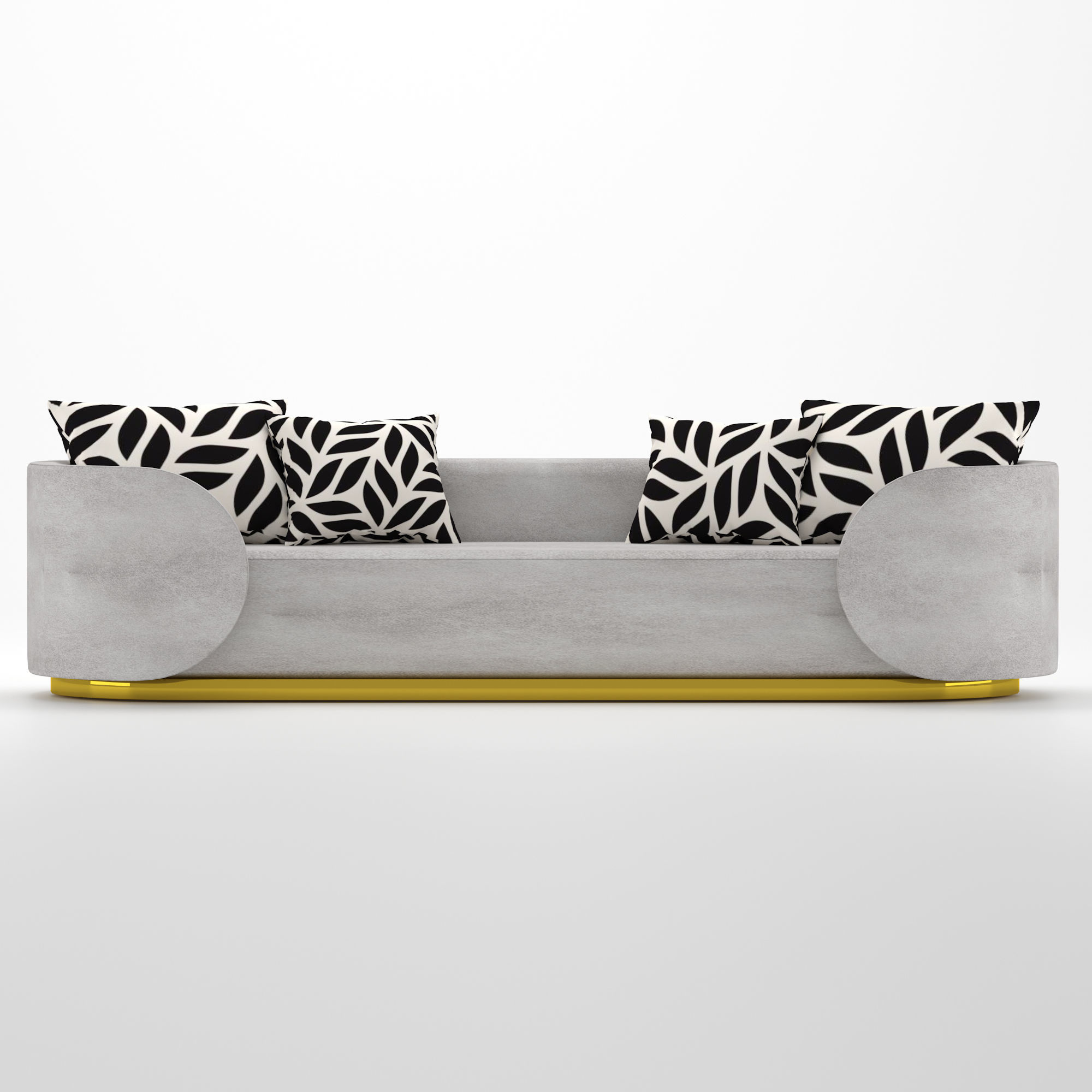 Grey 3-Seater Sofa 3D model | CGTrader