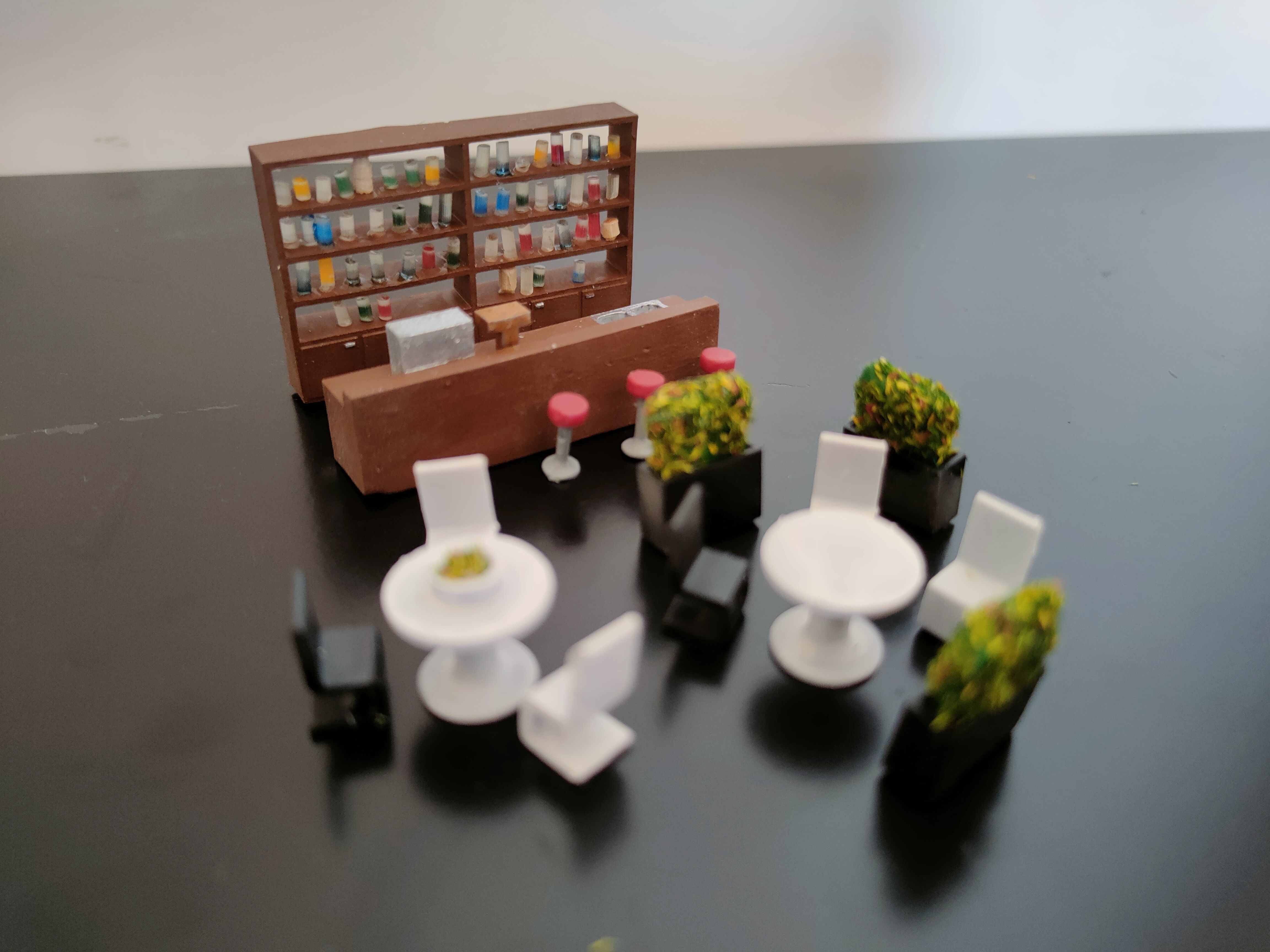 Bar and Restaurant furniture - H0 Scale 3D model 3D printable | CGTrader