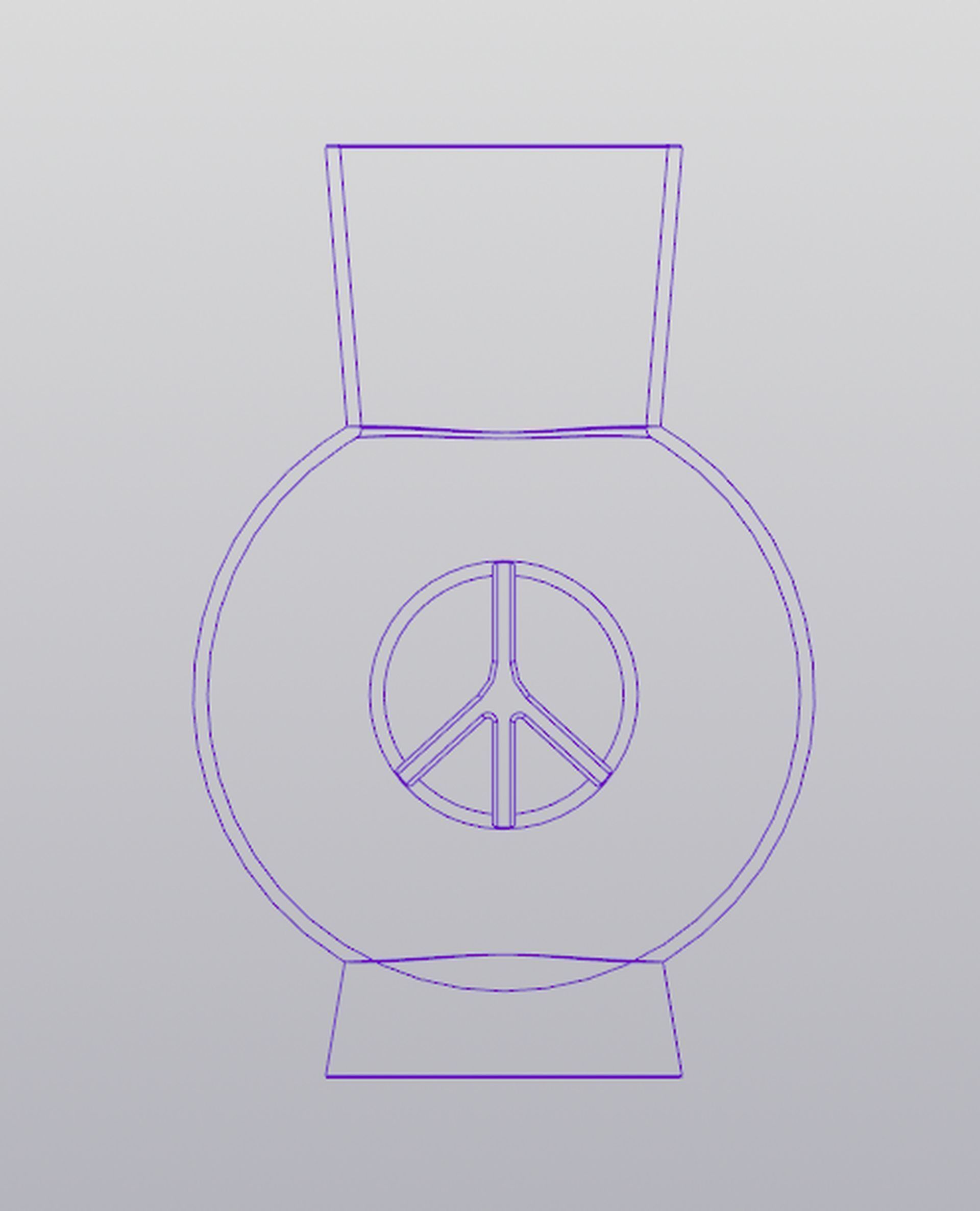 Bubble vase with peace sign 3D model 3D printable | CGTrader