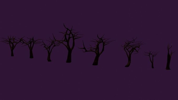 3D model Haunted Halloween Tree Model Pack VR / AR / low-poly | CGTrader