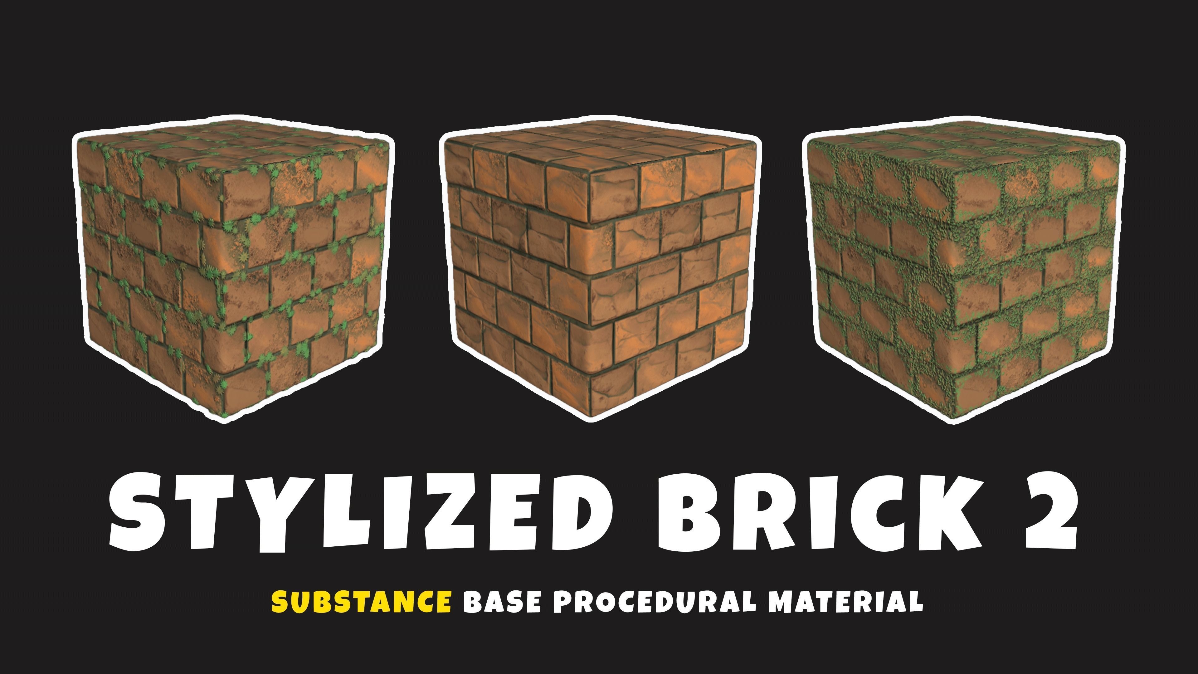 Stylized Brick 2- Procedural Generator Substance Material Texture ...