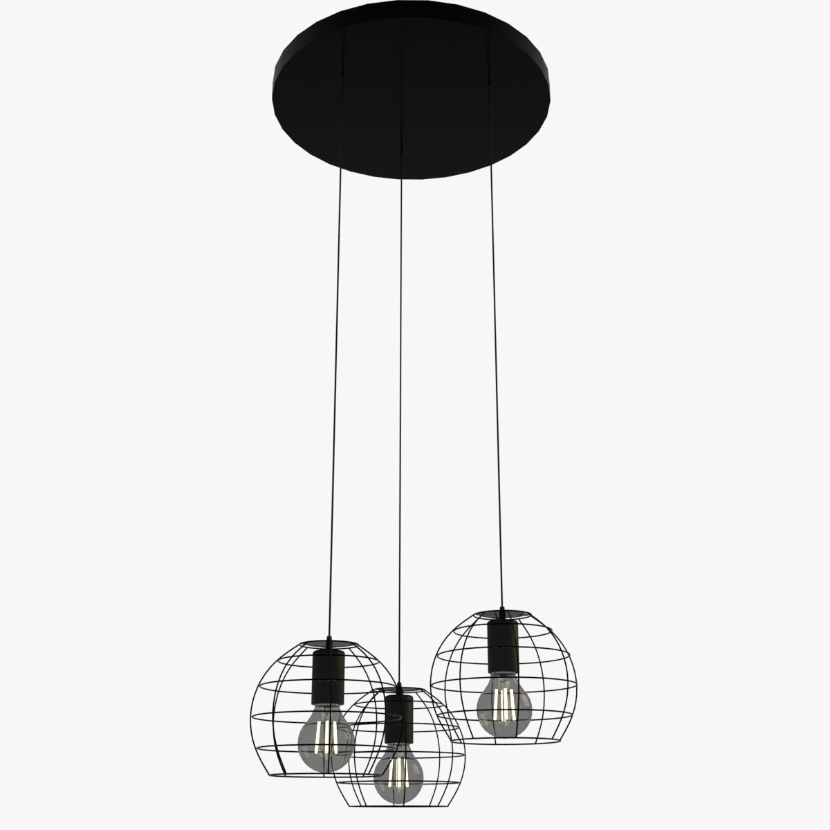 Spherical Shape Hanging Light with LED Bulb E27 3D model | CGTrader