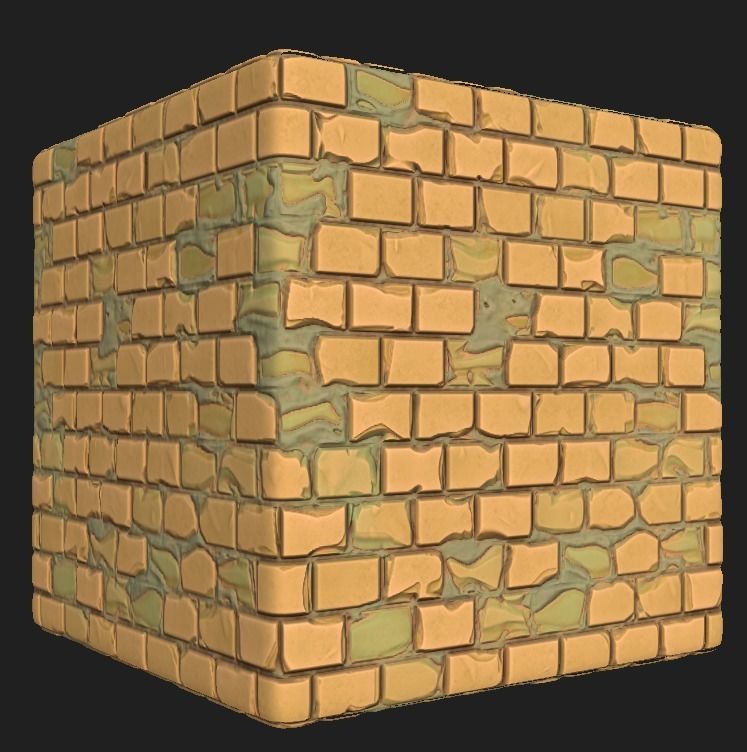 Stylized Brick 1- Substance Procedural Generator Material Texture ...