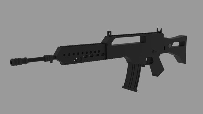 3D model Low Poly G36 Assault Rifle VR / AR / low-poly | CGTrader