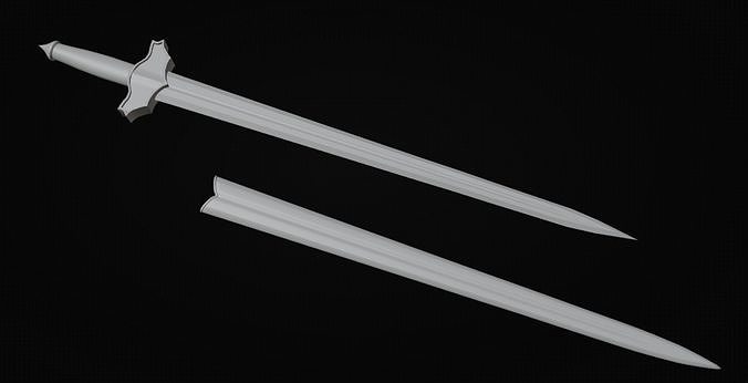 3D model Knight sword with scabbard VR / AR / low-poly | CGTrader