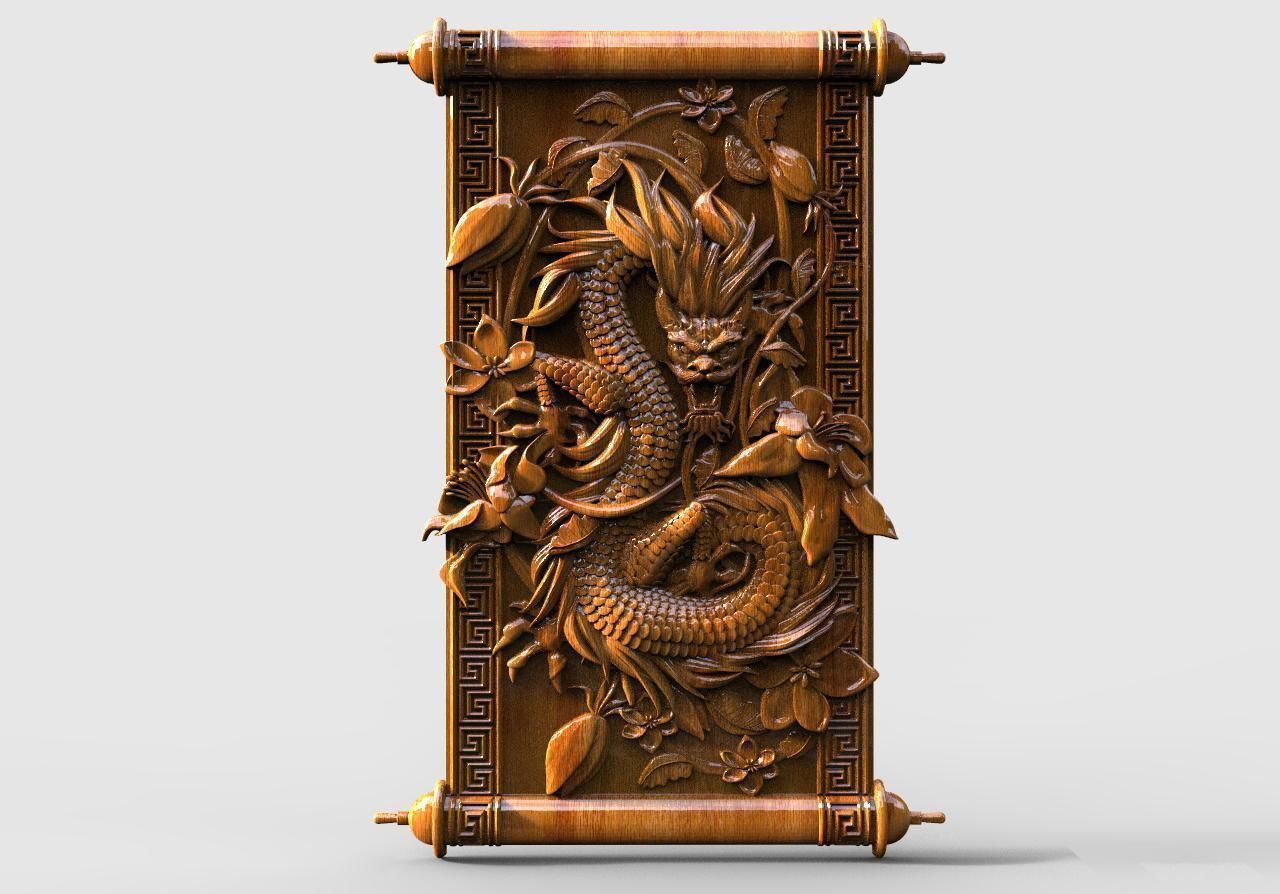 Chinese dragon CNC 3D model 3D printable | CGTrader