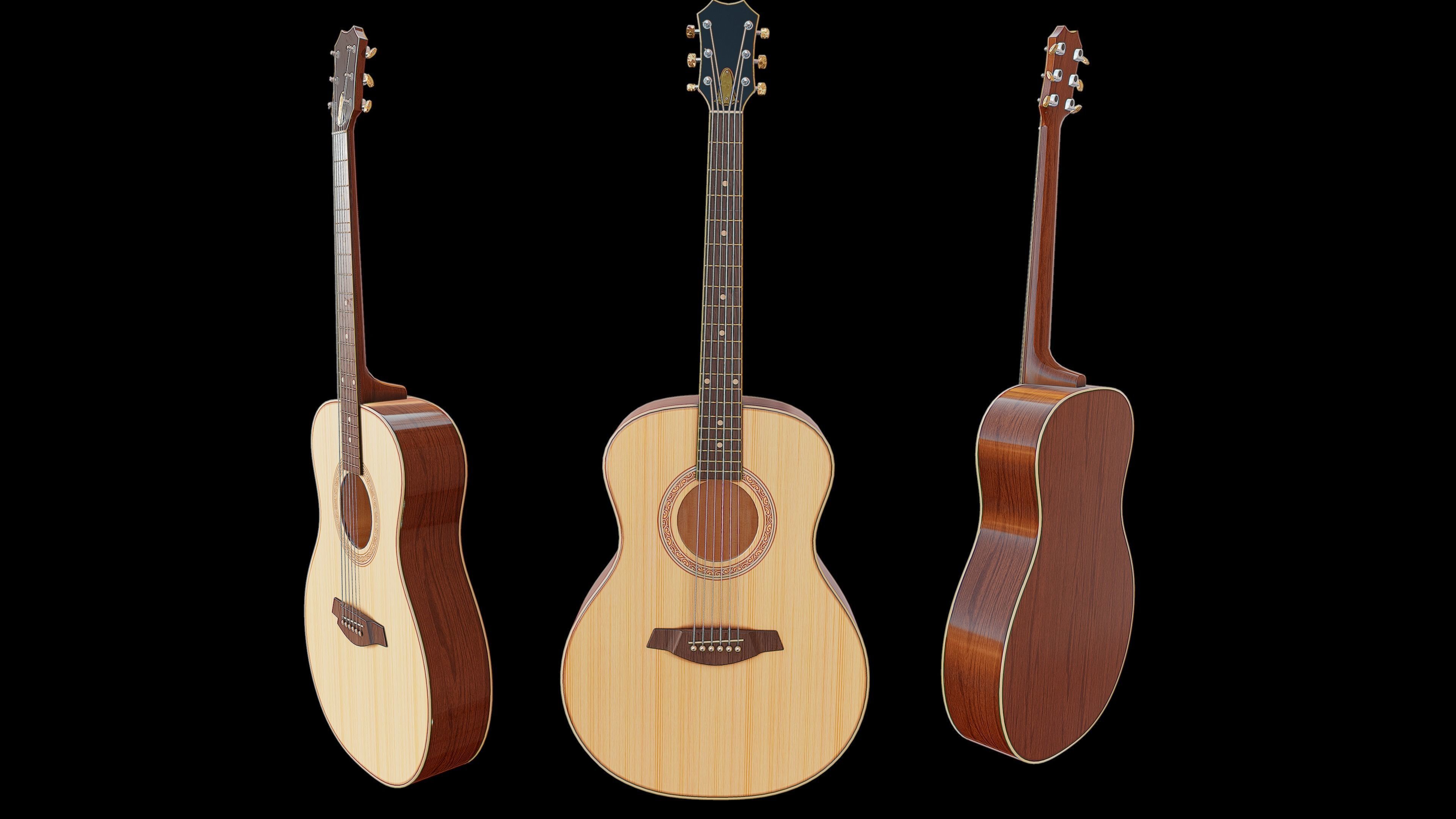 Acoustic Guitar free VR / AR / low-poly 3D model | CGTrader