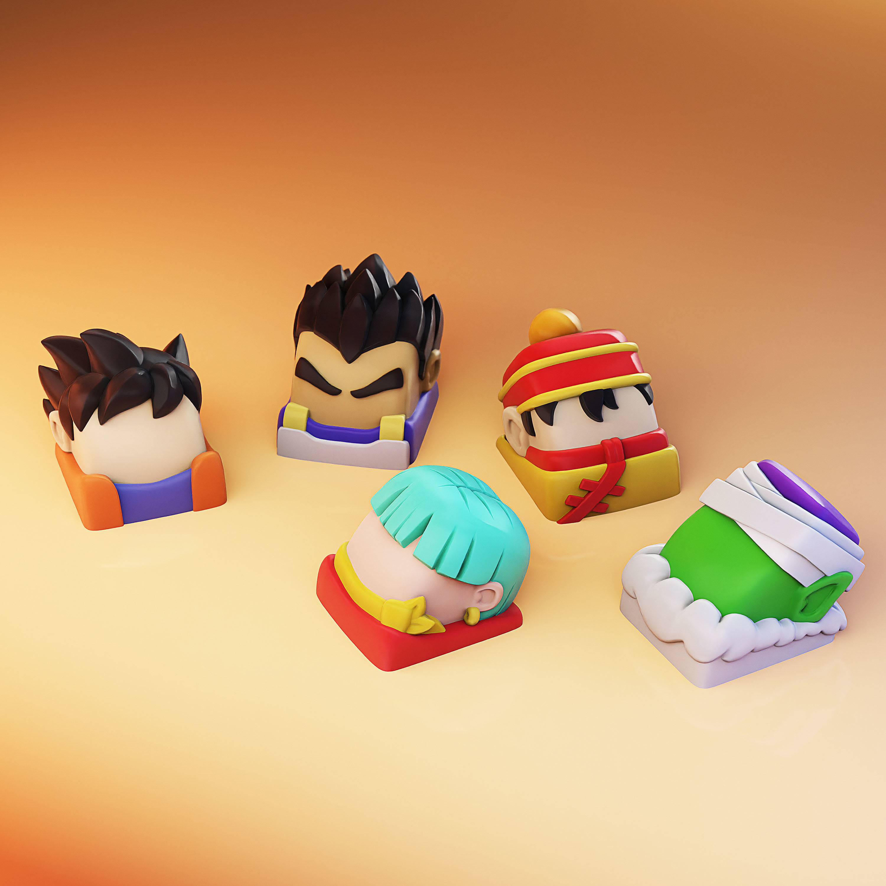 Dbz Keycaps Vol I - Dragon ball - Mechanical Keyboard 3D model 3D ...